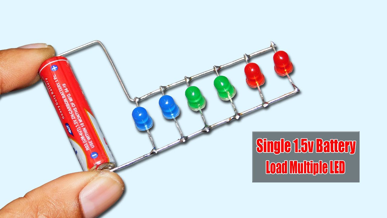 1.5v Battery Load Multiple LED's | Voltage Booster - YouTube