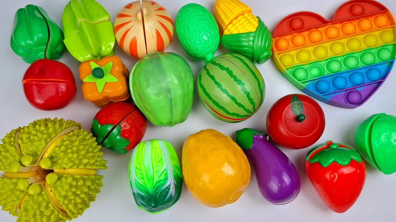 Satisfying Video | Cutting LEMONS APPLE, Fruits and Vegetables | Wooden & Plastic ASMR Squishy ...