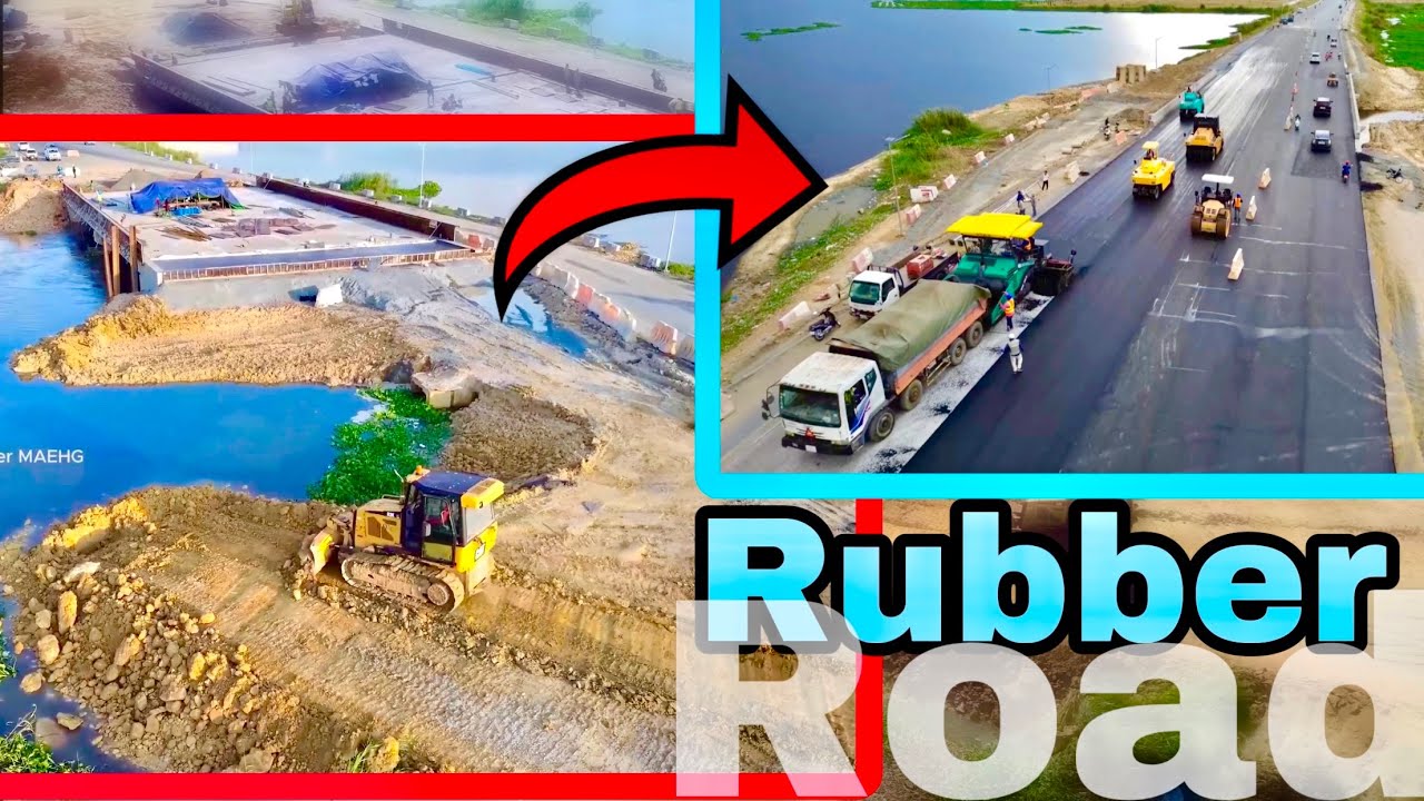 Full Process Of Making a Public Rubber Road By Expert Engineers - Heavy ...