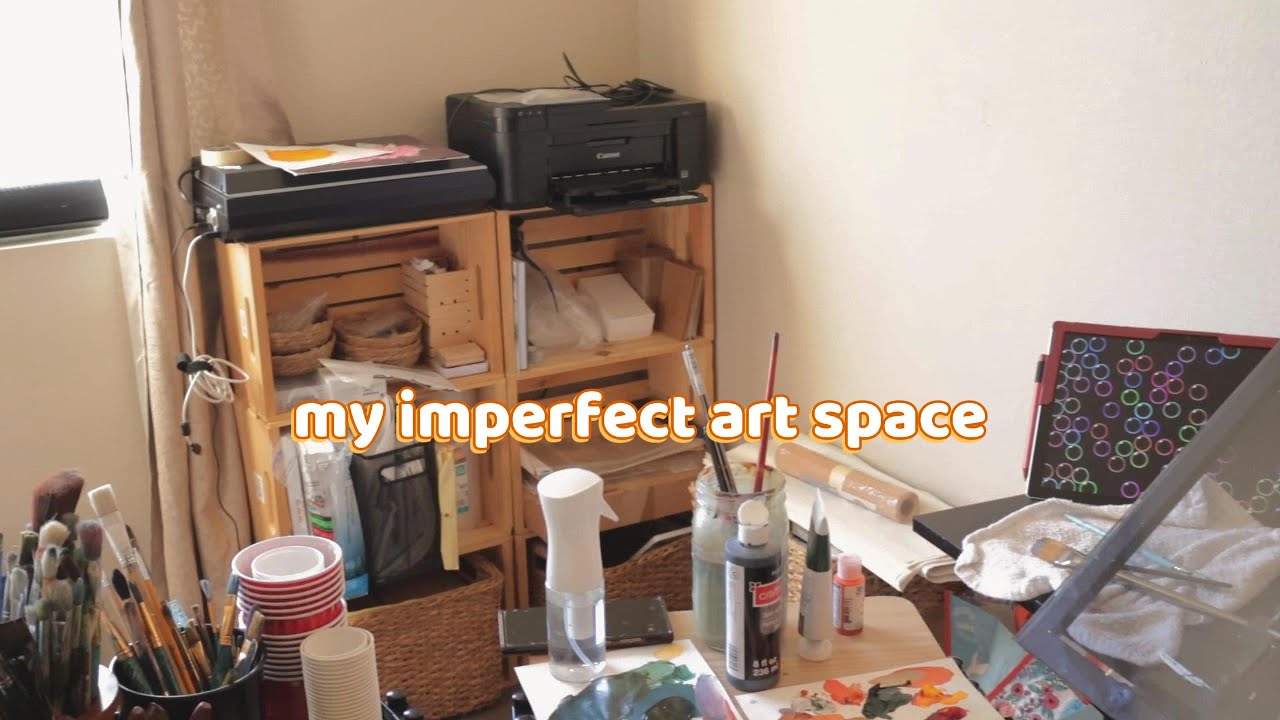 imperfect art studio tour // my unfinished art space - YouTube
