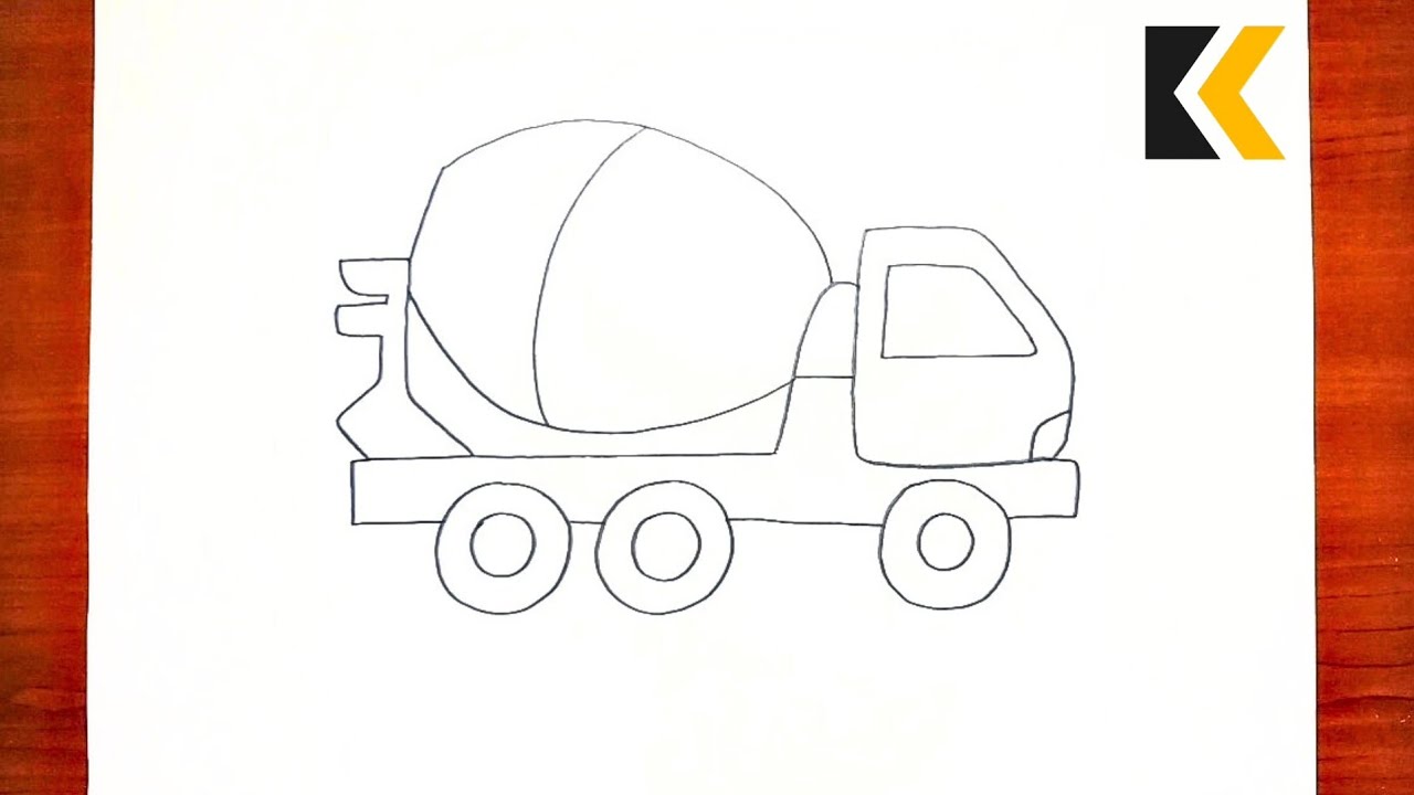 How To Draw Cement Mixer Truck | Draw Vehicle Easily - YouTube