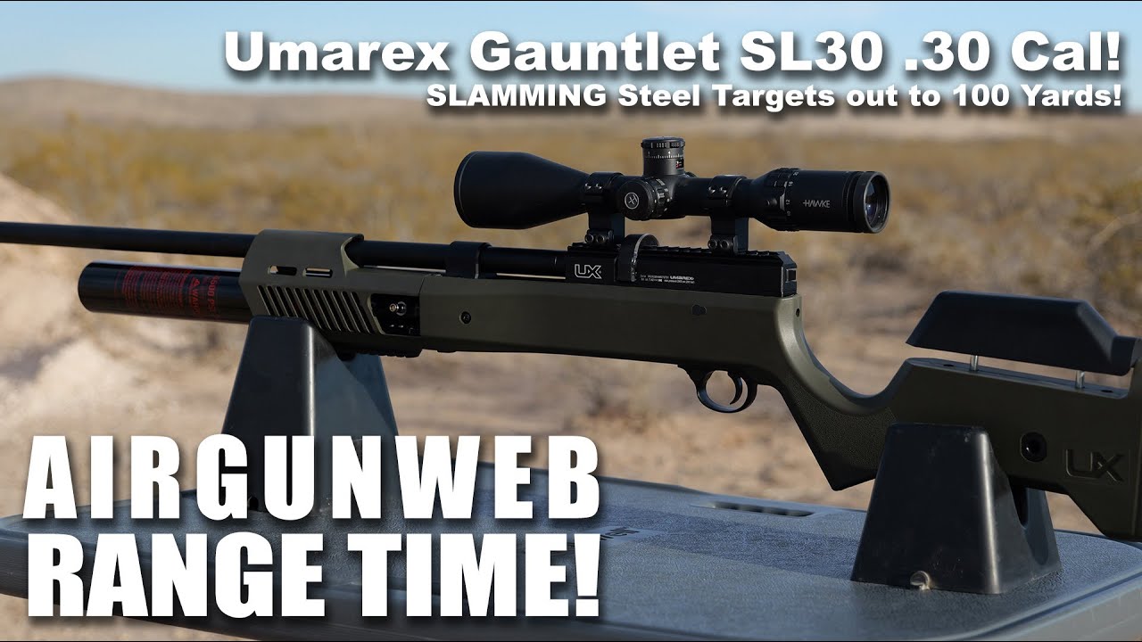 Umarex Gauntlet SL30 .30 Cal Hunting PCP - Slamming Steel targets out to 100 yards! - YouTube