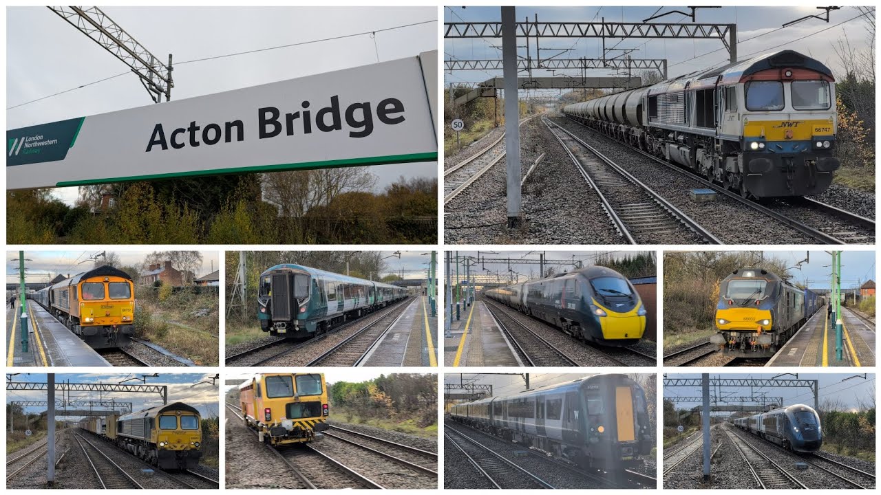 Acton Bridge Station: A Cold Morning with Freight,Passenger Trains and ...