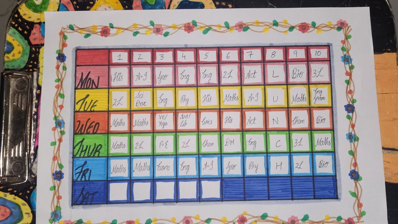 Diy timetable ideas - YouTube