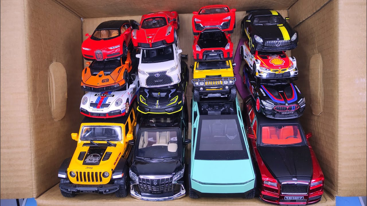 Box Full of Diecast, Mclaren 720S, Lamborghini Urus, Ford Raptor, Mercy ...