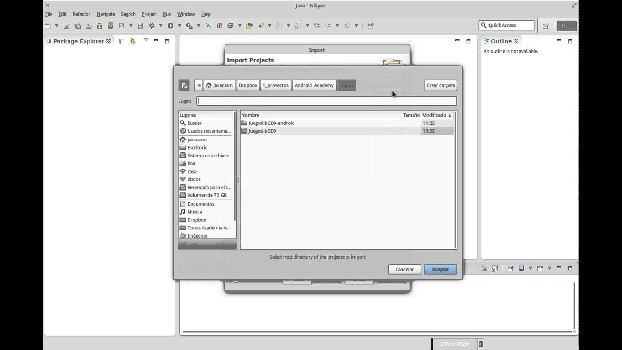 Importar proyecto libgdx en eclipse - YouTube