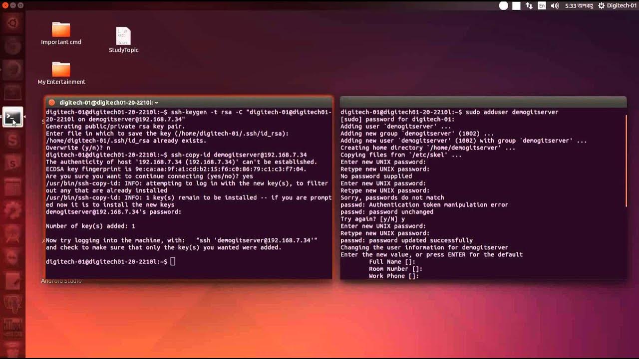 Setup git server and client locally in ubuntu - YouTube