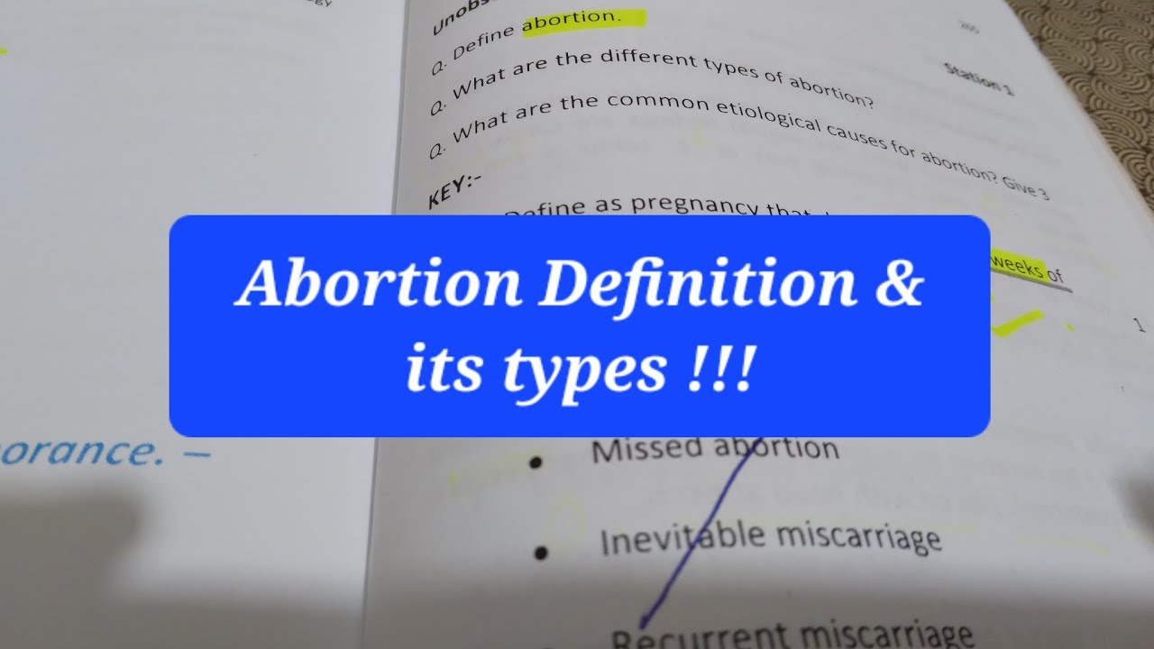 Abortion definition and its types - YouTube
