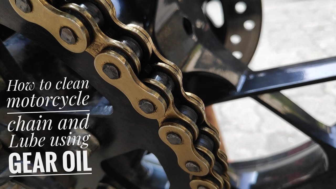 Motorcycle chain clean and lube using Gear Oil [Tutorial] - YouTube