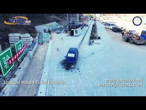 Guarder SC50-800 Fixed Bollards impact test by 2300kg car travelling at 80kph, depth 350mm.