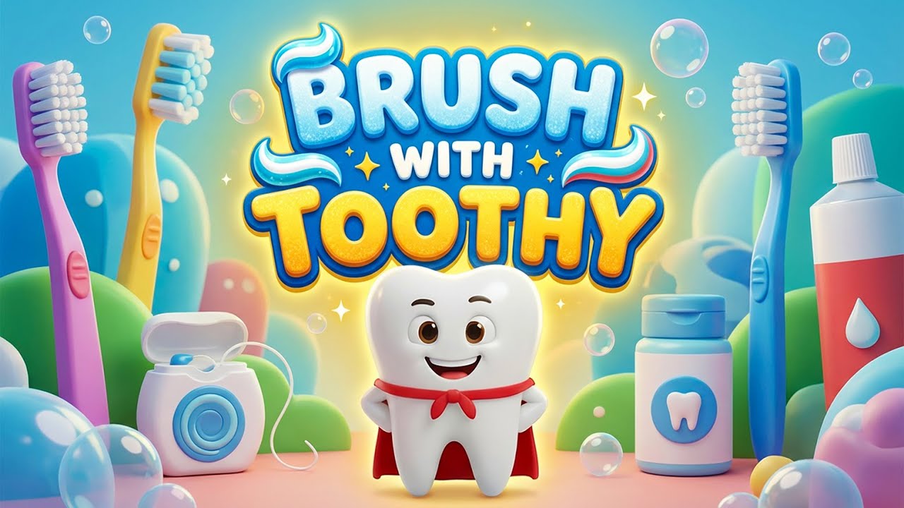 Kids Tooth-Brushing Song for Toddlers | Brush with Toothy | Fun Dental ...