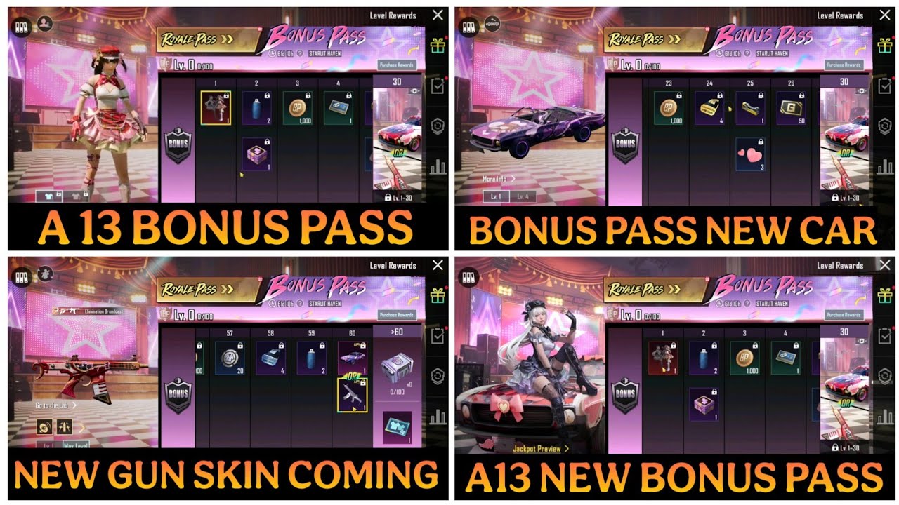 "BGMI Bonus Pass A 13 Leaks - New BP Vehicle & Mirado Skin Revealed ...