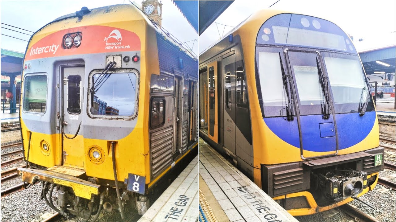 Sydney Central Station arrivals - H SET and V SET double decker trains ...