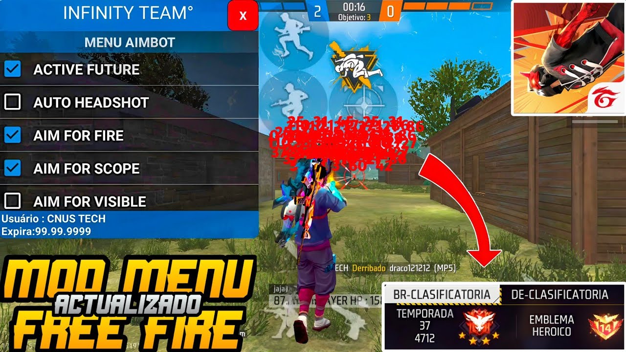MOD MENU PARA FREE FIRE *EXPLICADO PASO A PASO* INFINITY TEAM *MOBILE ...