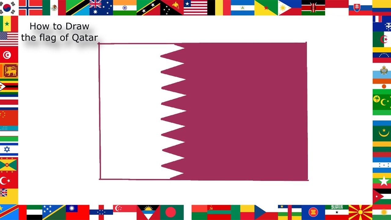 How to draw the national flag of Qatar / FIFA World Cup 2022 - YouTube