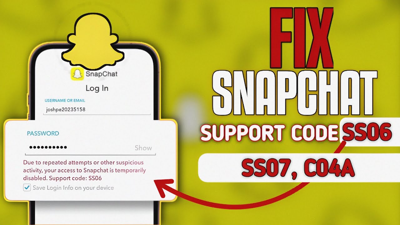 How to Fix Snapchat Support Code SS06 | Step-by-Step Guide - YouTube