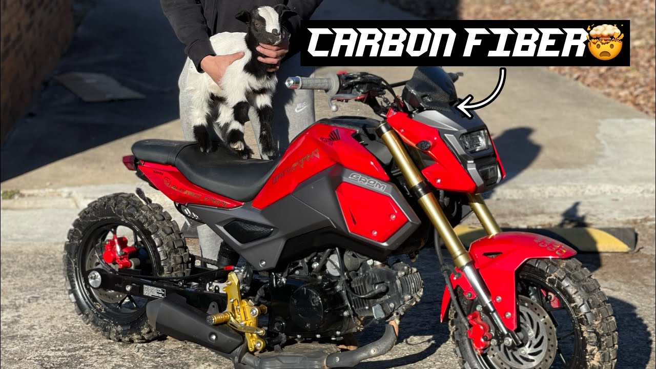 Grom Gets New Carbon Fiber Covers!|Bagged Everything! - YouTube