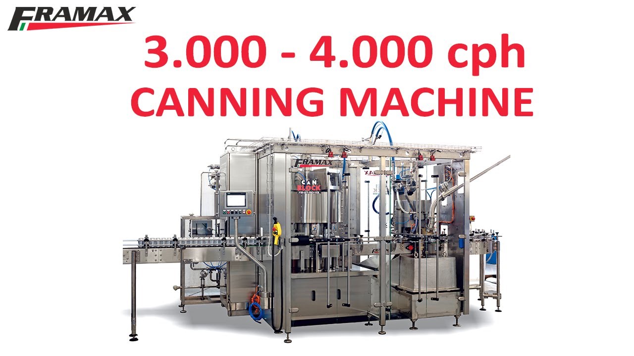 Canning machine: filling and seaming up to 4.000 cph - YouTube