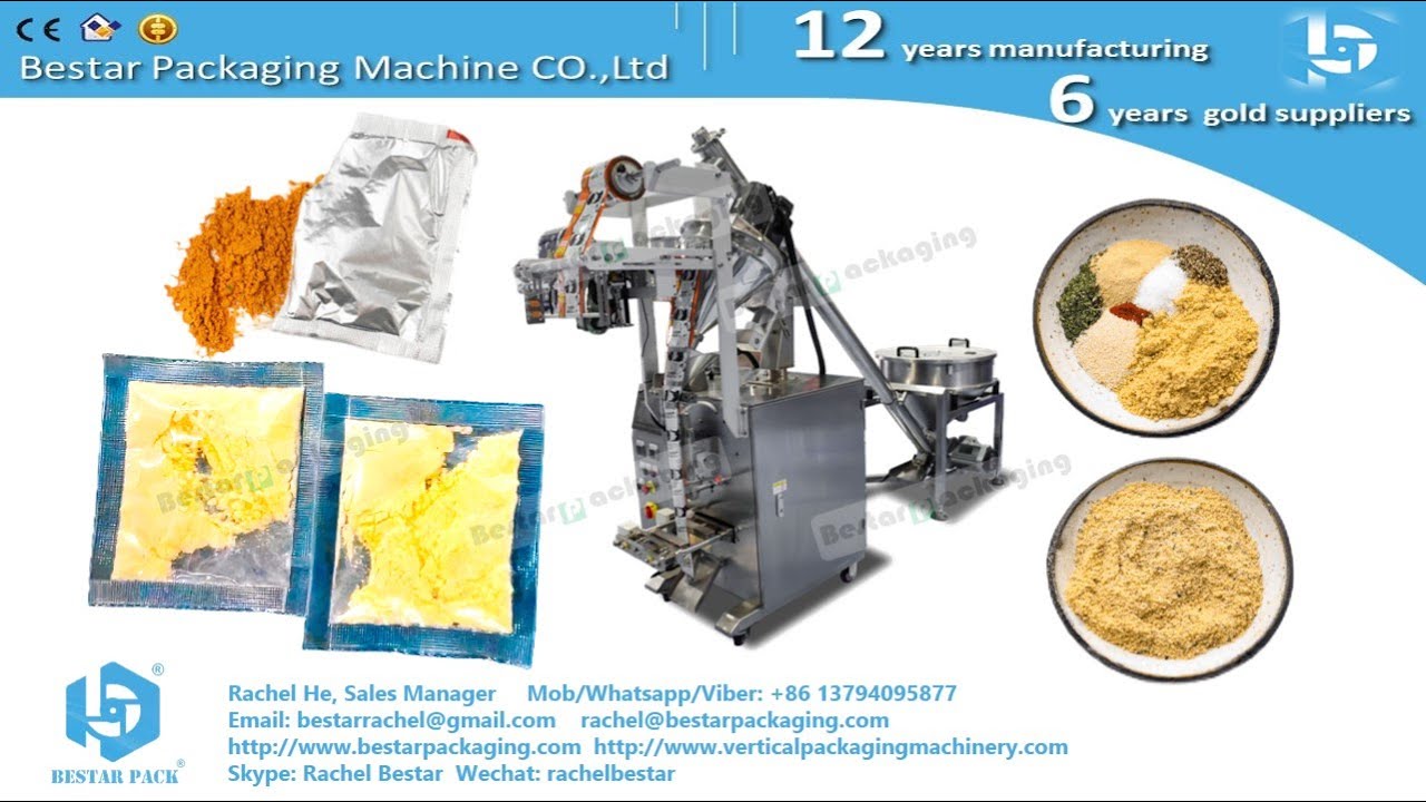 Seasoning flour four side sealed sachet automatic packaging machine ...