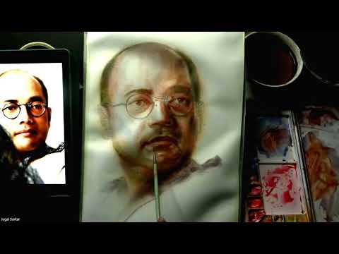Netaji, Watercolor Portrait demo by Artist Jugal Sarkar,,, - YouTube