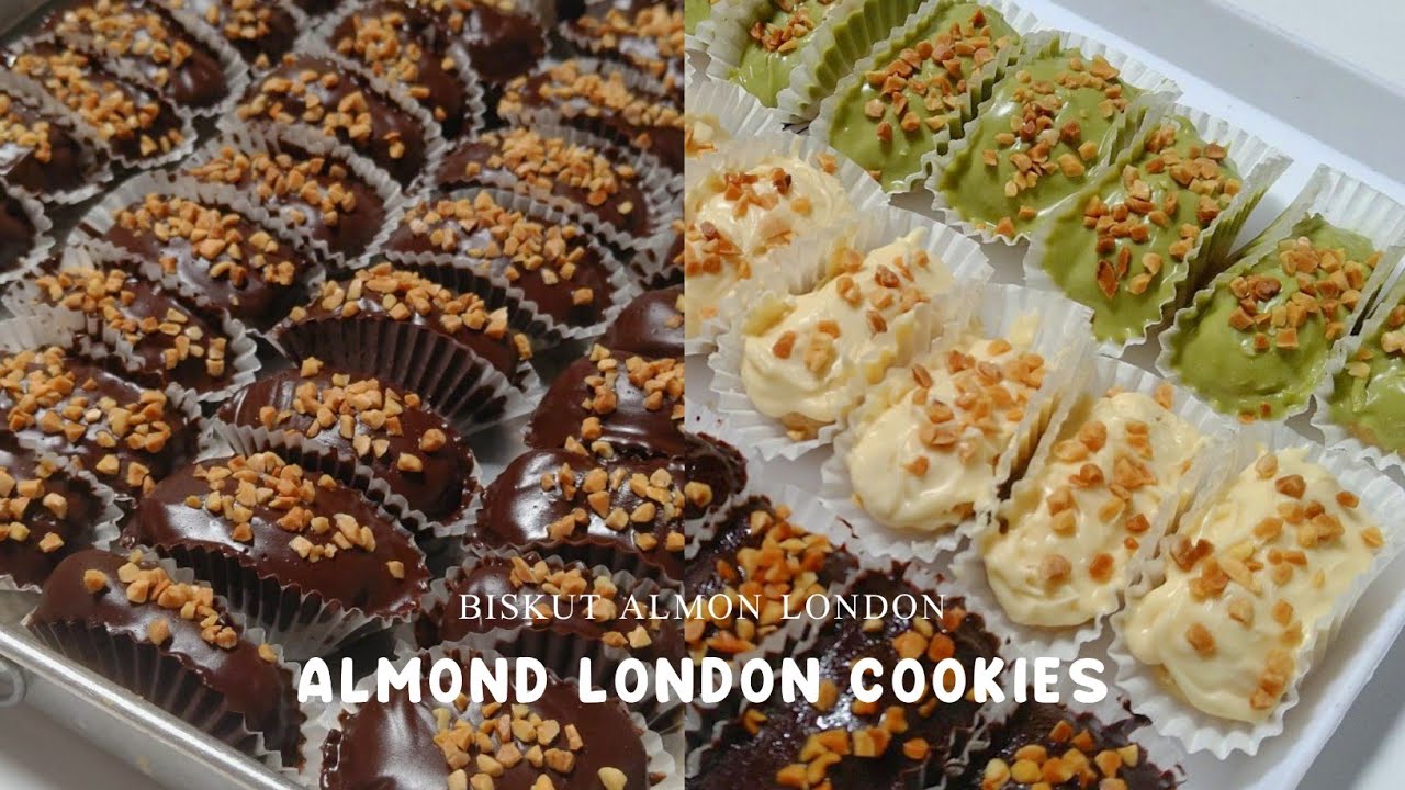 Resipi Biskut Almond London | Klasik White chocolate Matcha | Biskut ...