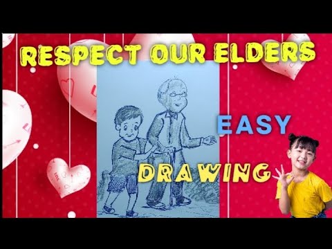 drawing for children respect elders - YouTube