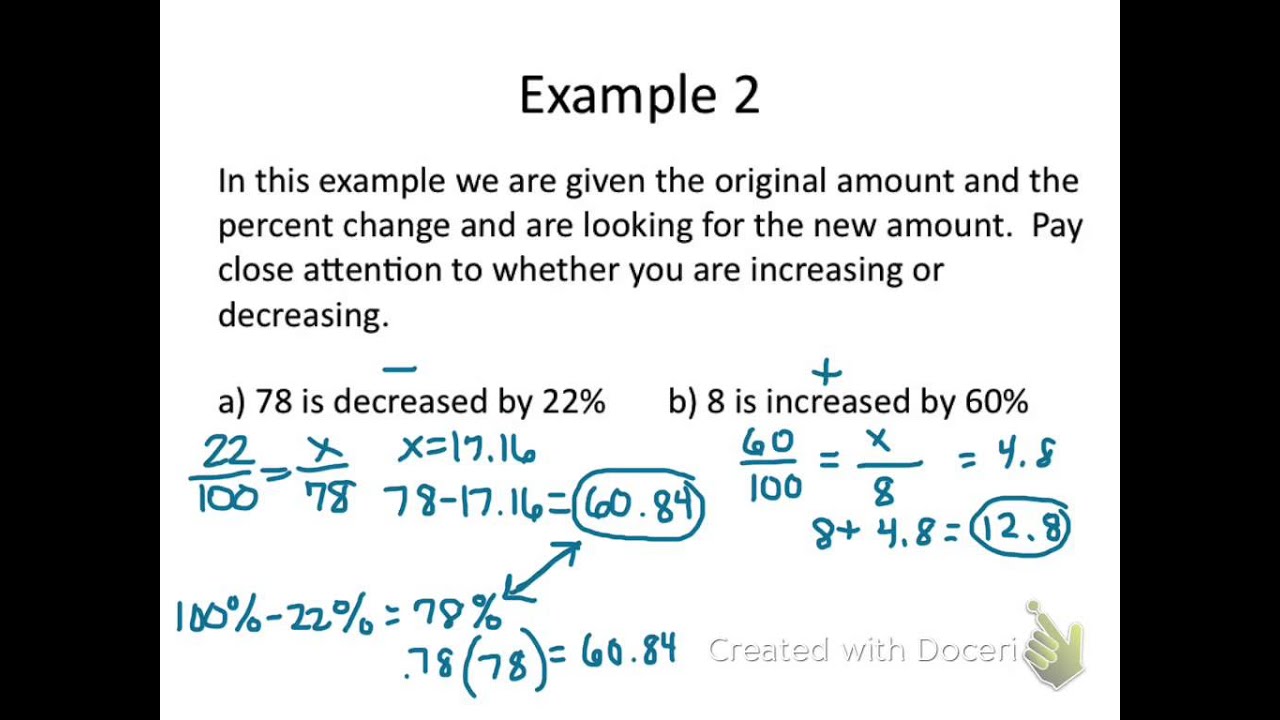 Percent of Change Notes - YouTube