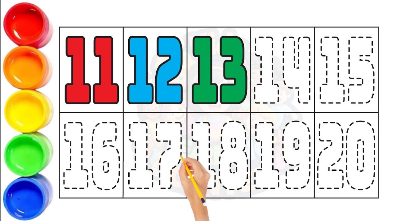 Learn to Write Count 11 to 20! Tracing & Coloring - YouTube