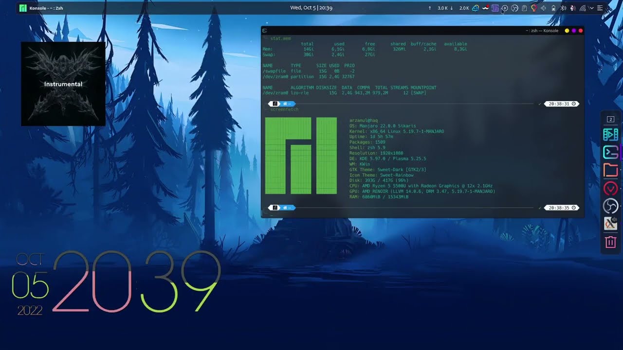Sweet KDE Plasma Theme on Manjaro Linux - YouTube