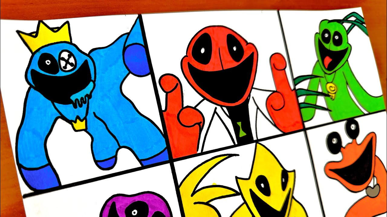 Como Dibujar RAINBOW FRIENDS Pero Son MONSTRUOS SMILING CRITTERS ...