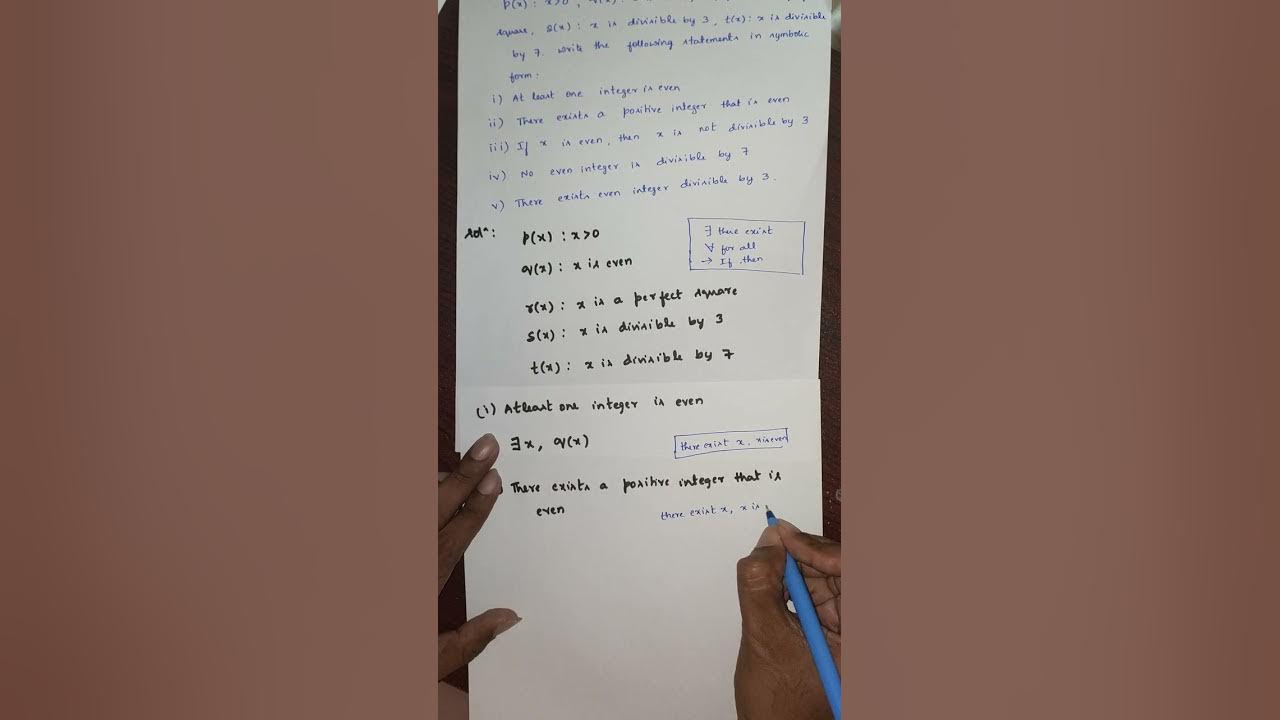Quantifiers in Logic | Symbolic Representation Using ∀ and ∃ | Model QP 1 – Q1(c) - YouTube