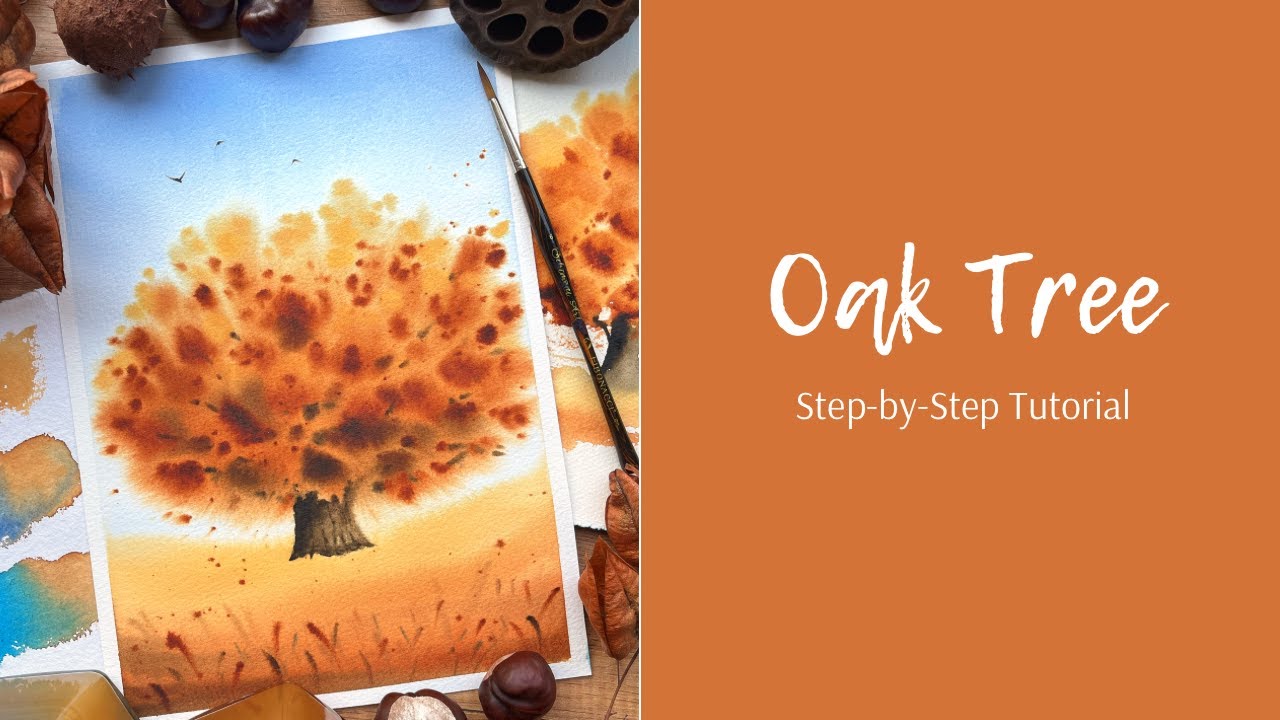 Oak Tree Watercolor Tutorial for Beginners | Step-by-Step Guide - YouTube