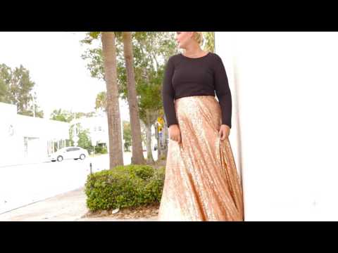 Designer Confidential - Showstopper Sequin Maxi Skirt by Jessica Kane