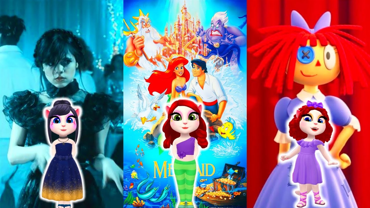 My Talking Angela 2 Wednesday Addams || The Little Mermaid || Ragatha ...