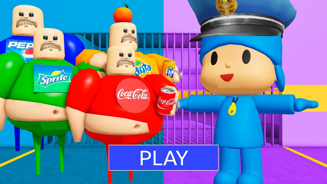 COLA x PEPSI x FANTA x SPRITE BOYS vs POLICE POCOYO in BARRY'S PRISON ...