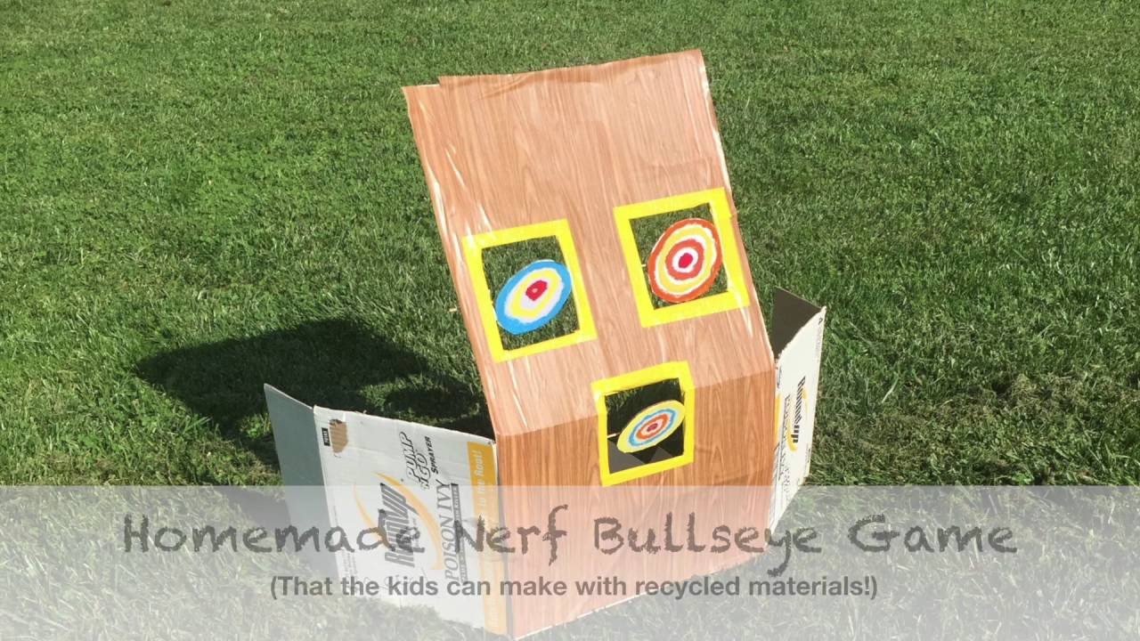 Nerf Bullseye Game - Homemade! - YouTube