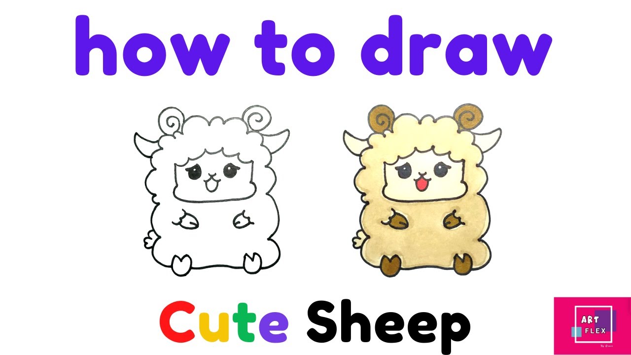 How To Draw Color A Sheep | Cute & Easy | Step By Step - YouTube