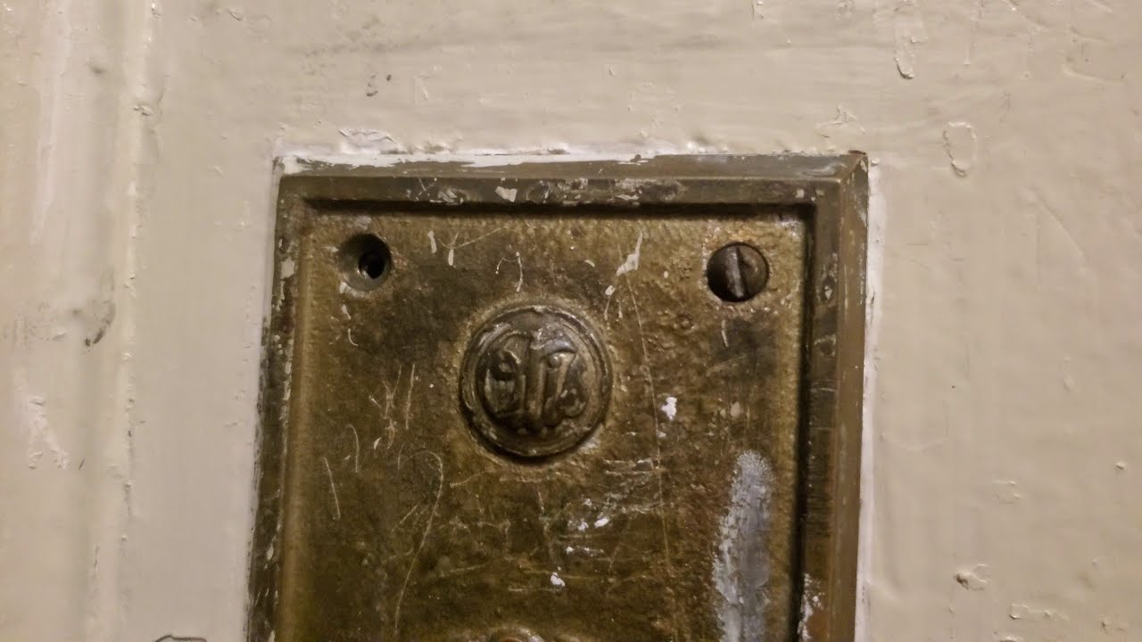 VINTAGE 1927 Otis Black Button Gated Traction Elevator at Mid-Wilshire ...