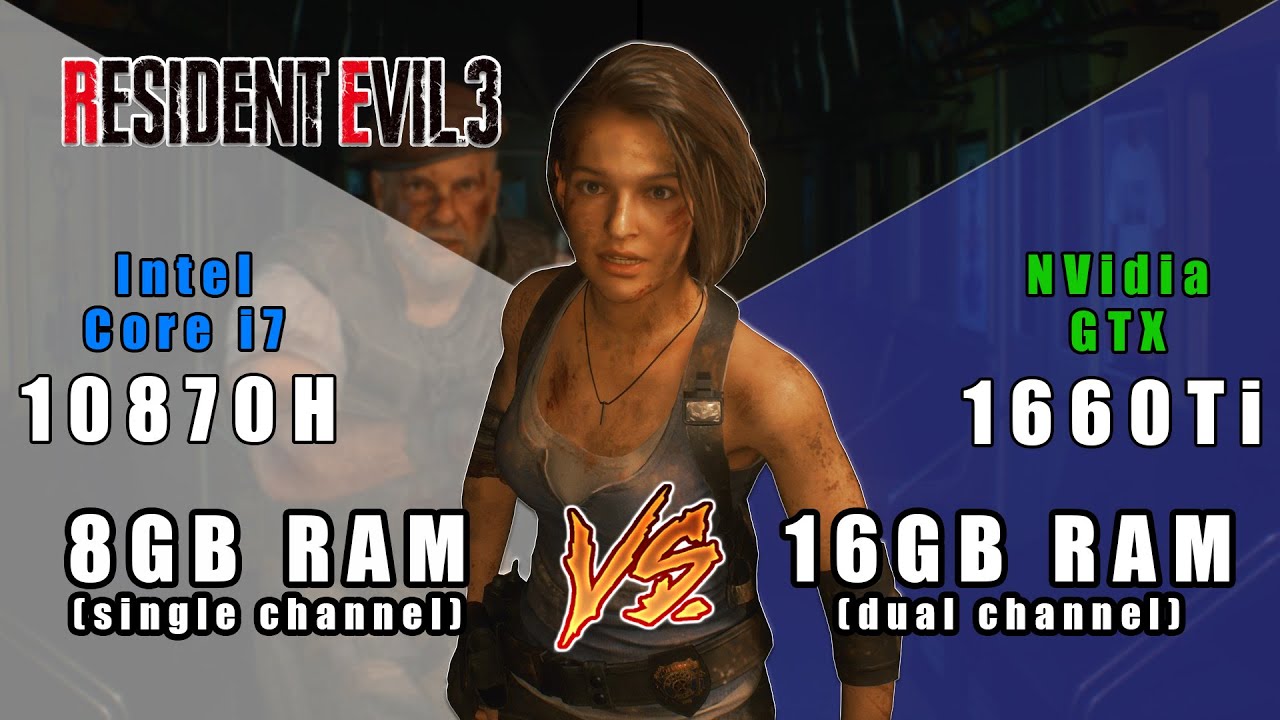 Resident Evil 3 Remake - 8GB (single) vs 16GB (dual) memory comparision ...