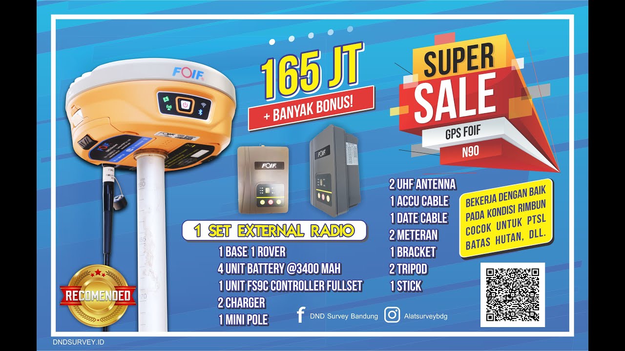 CARA PENGGUNAAN GPS RTK FOIF N90 EKSTERNAL RADIO || DND SURVEY BANDUNG ...