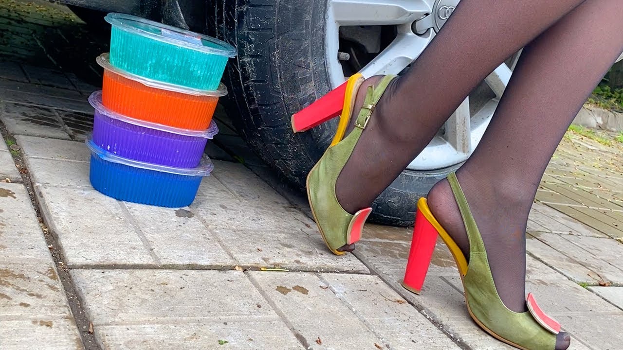 car stuck girl - girl crush car vs crushing things with car - YouTube