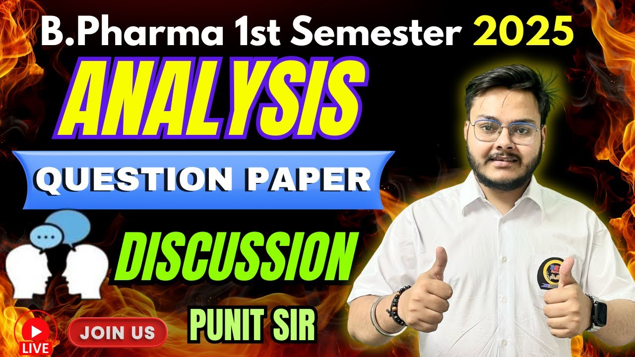 Analysis Previous Year Question Paper |B. Pharma 1st semester ...