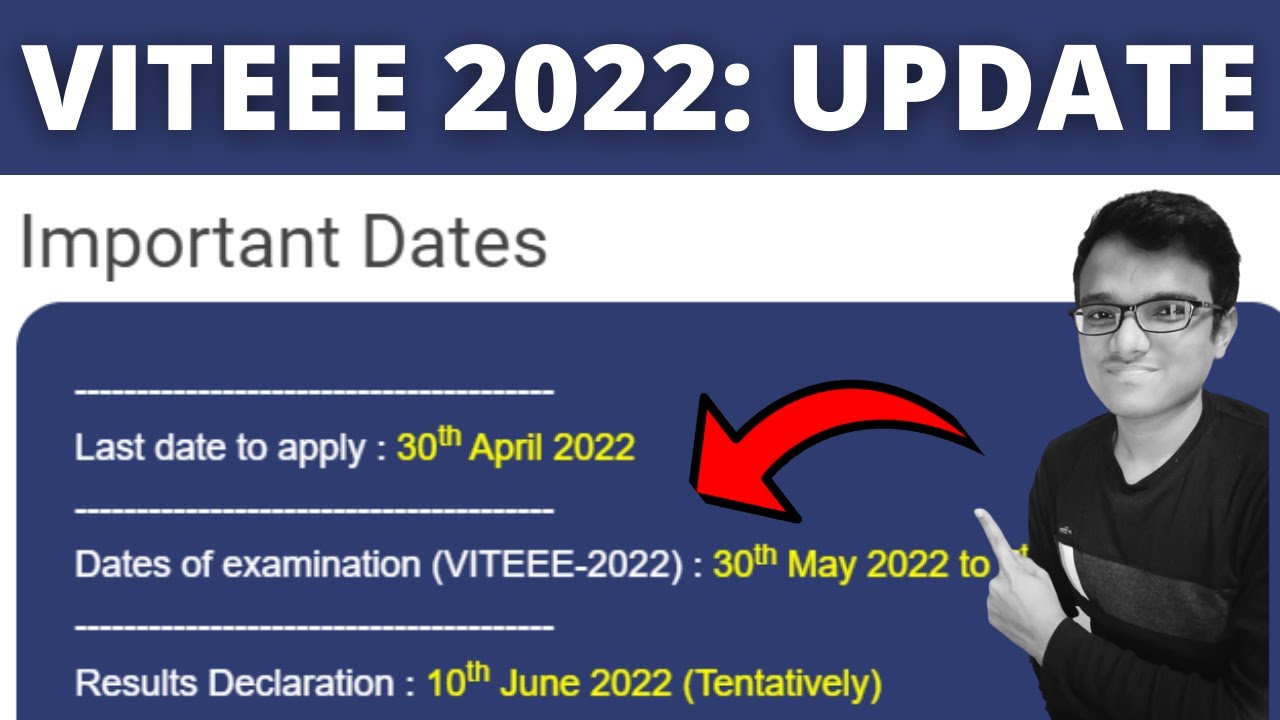 🔴NEW UPDATE! | VITEEE 2022 Exam Date | Application Form | Counselling ...