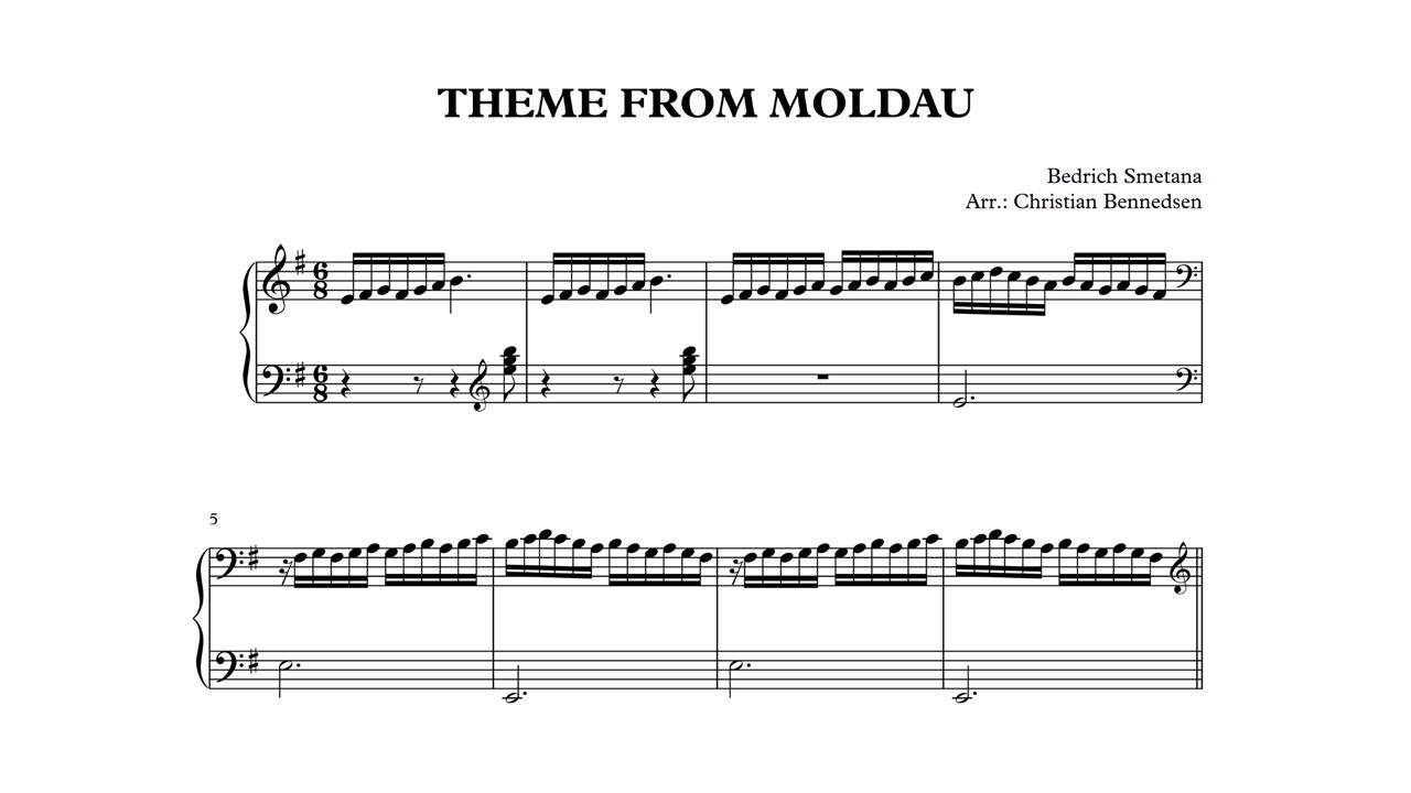 Smetana - Theme from Moldau - Piano - YouTube