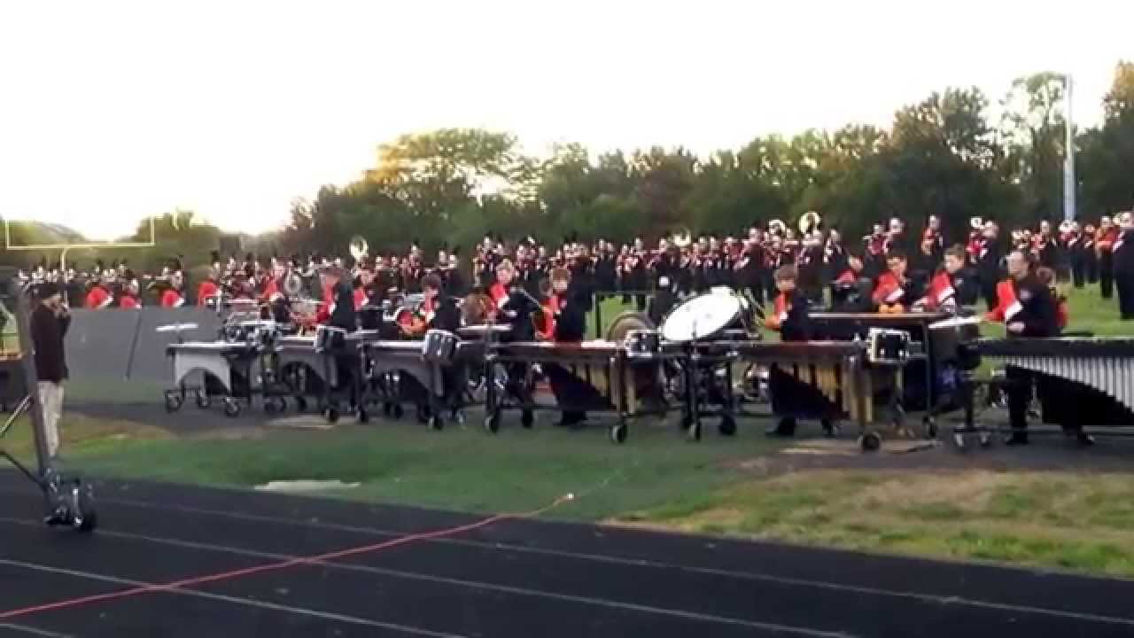 MInooka high school marching Indians at Mahomet 2014 "Around the World ...
