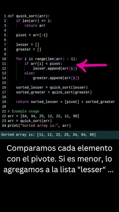 Quick Sort Algoritmo Bigdata Coding Algoritmo Quicksort Code Python Script Programa Ide