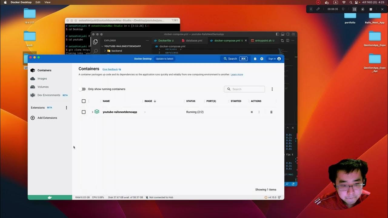 [railsとnextjsでCRUDをしよう Part 1]Railsをdocker-compose で環境構築！！！ - YouTube