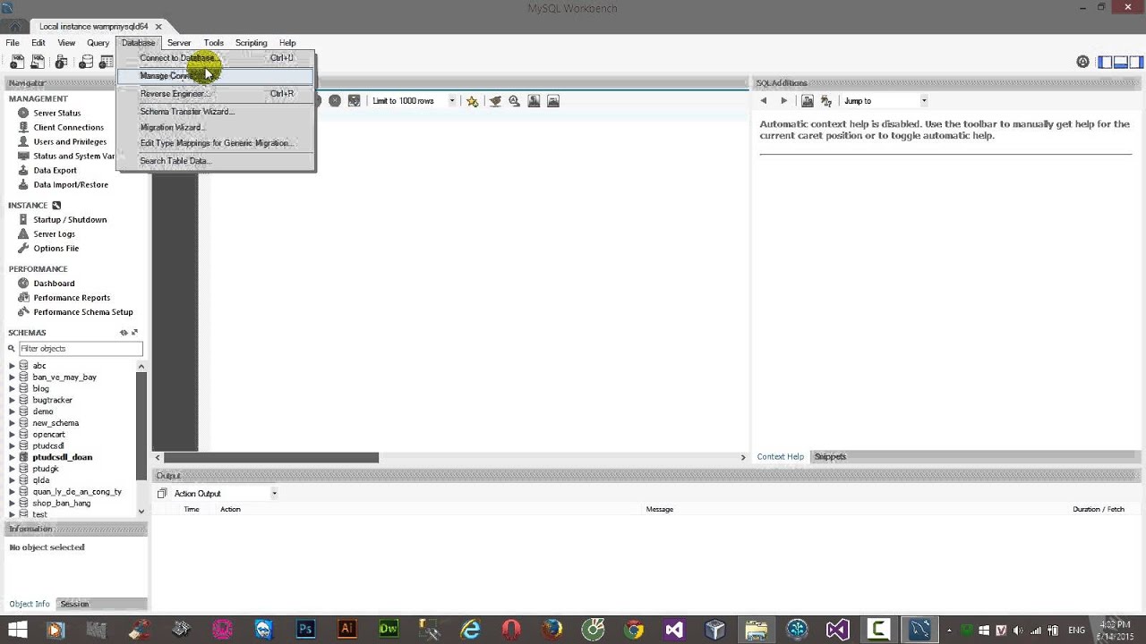Hướng dẫn sử dụng mysql-workbench để lấy lược đồ cơ sở dữ liệu - YouTube