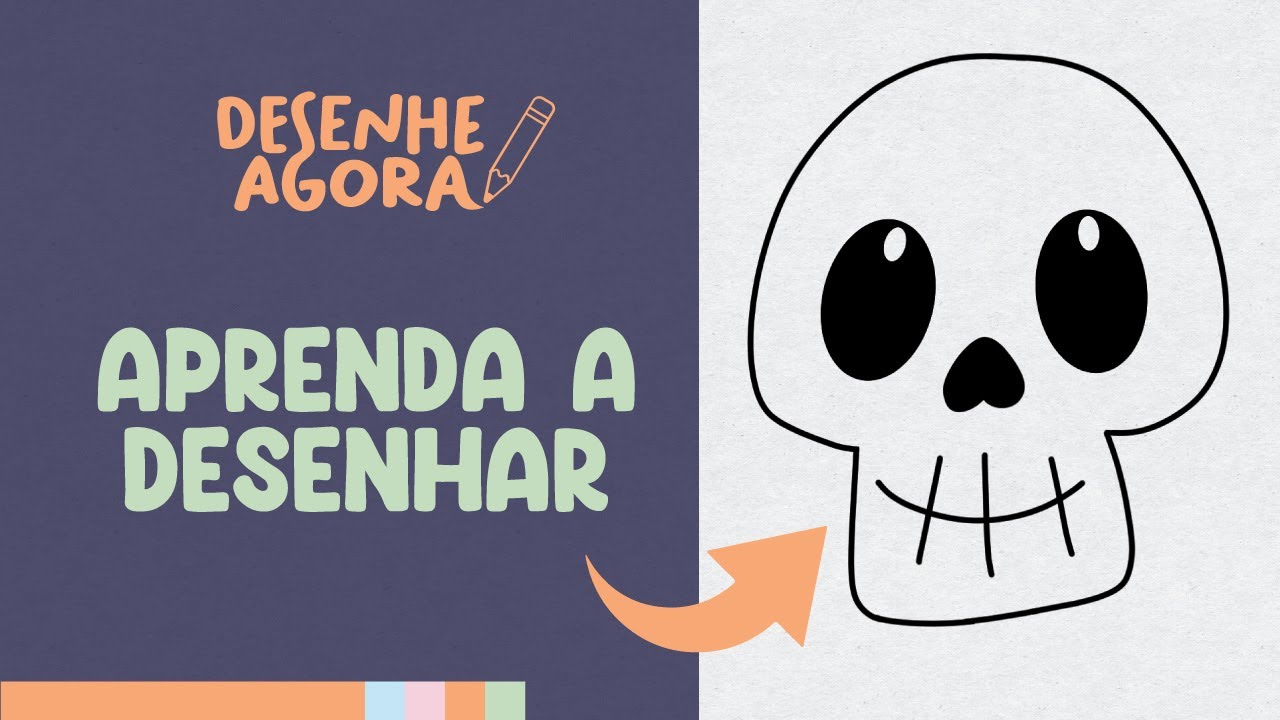 VAMOS APRENDER A DESENHAR ESSA SIMPÁTICA CAVEIRA EM 5 PASSOS SUPER ...