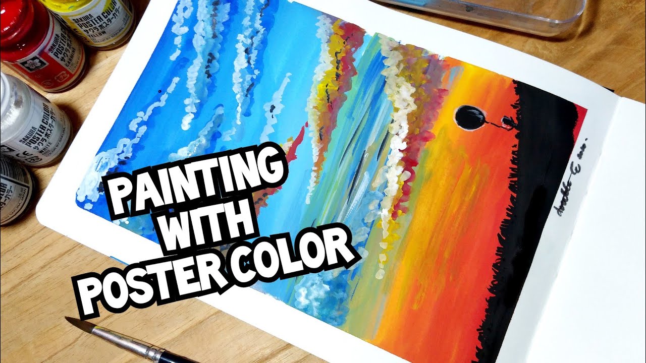 BEAUTIFUL SKY / PAINTING LANDSCAPE #17 / POSTER COLOR - YouTube